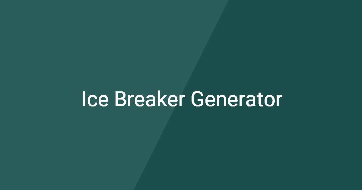 Ice Breaker Generator - Dragon Name Generator