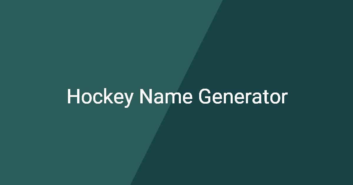 Hockey Name Generator - Dragon Name Generator