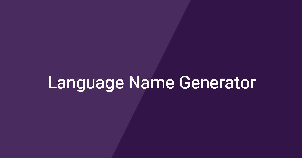 Language Name Generator - Dragon Name Generator