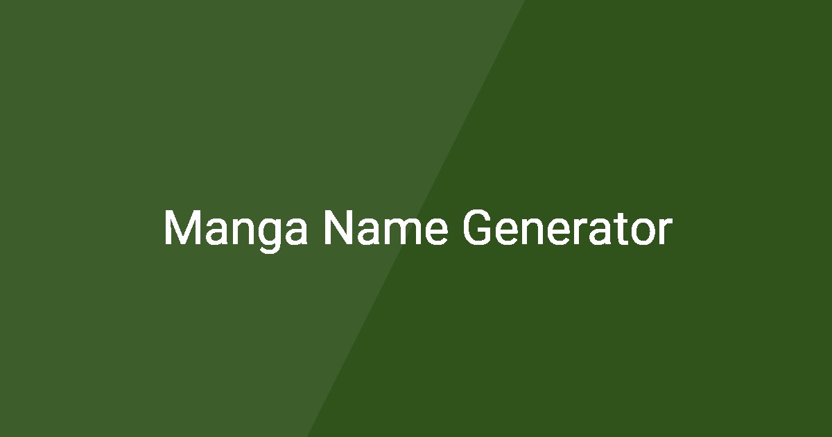 Manga Name Generator - Dragon Name Generator