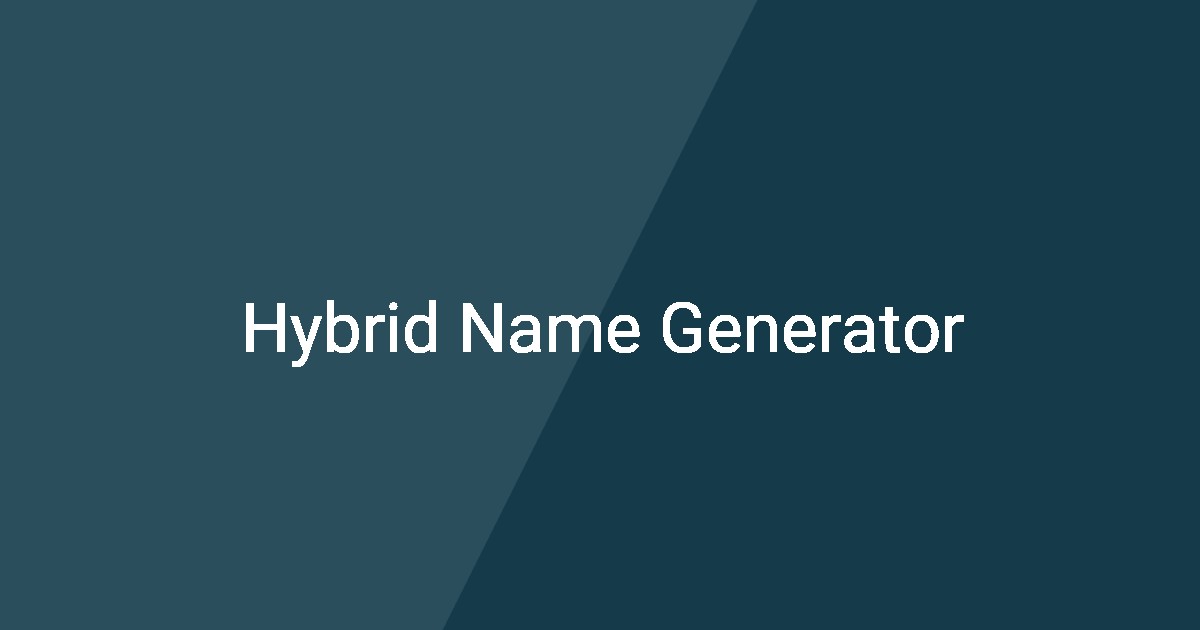 Hybrid Name Generator - Dragon Name Generator