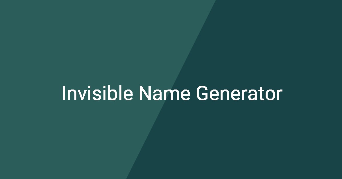 Invisible Name Generator - Dragon Name Generator