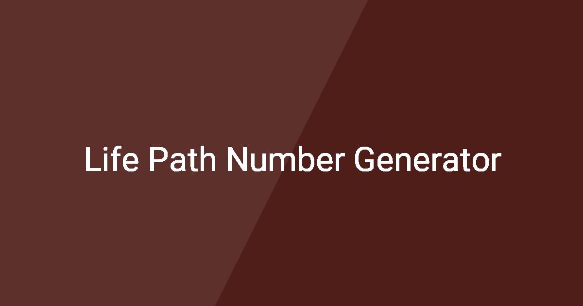 Life Path Number Generator - Dragon Name Generator