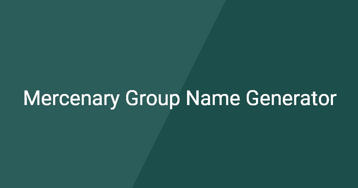 Mercenary Group Name Generator - Dragon Name Generator